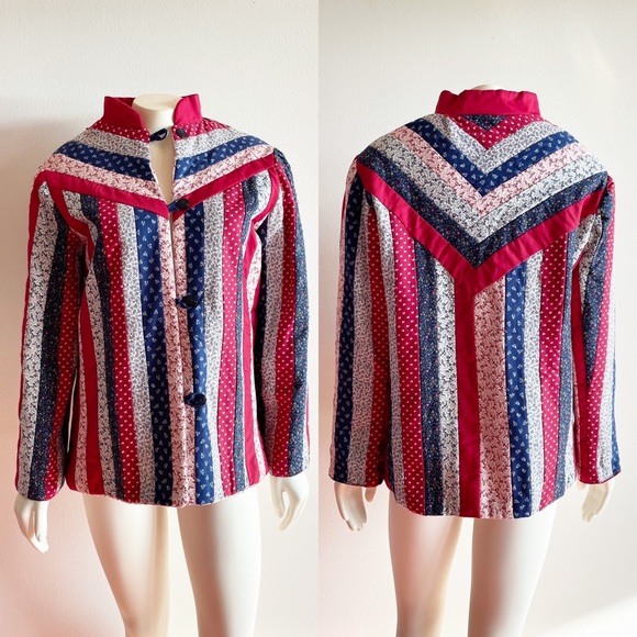 Vintage | Jackets & Coats | Handmade Vintage Patchwork Quilted Jacket ...